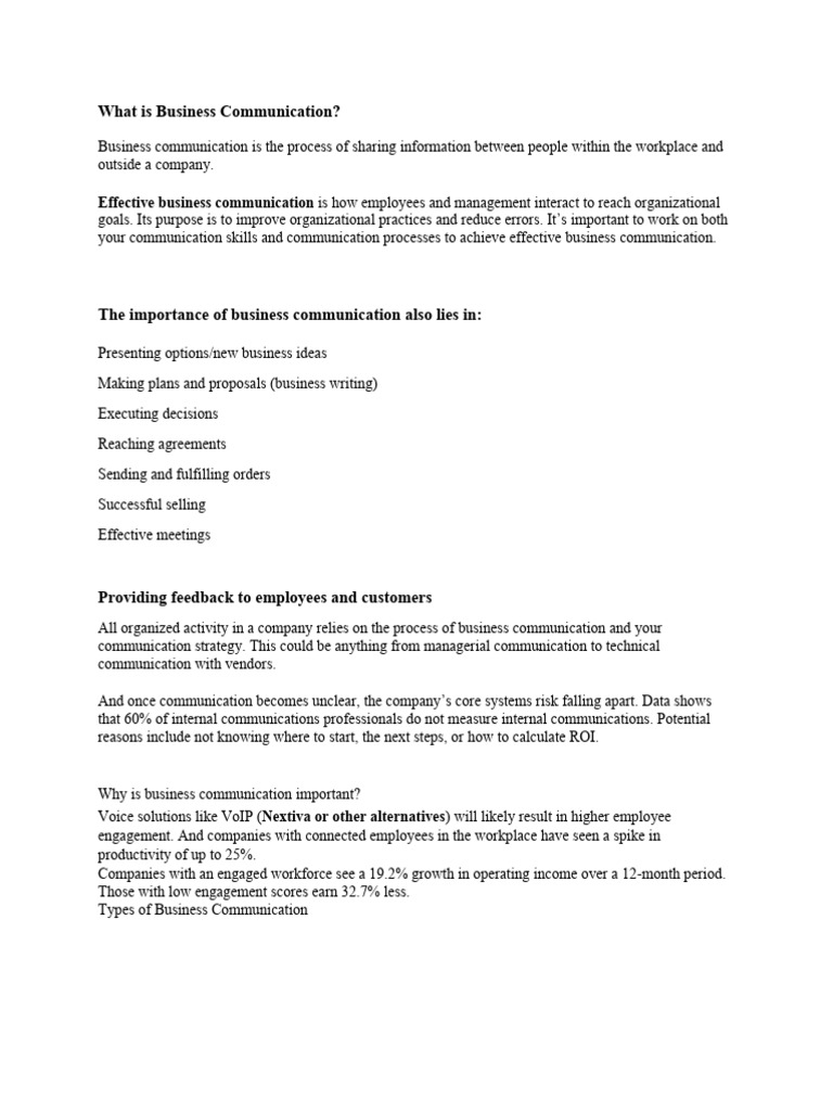 What Is Business Communication | PDF | Communication | Customer ...