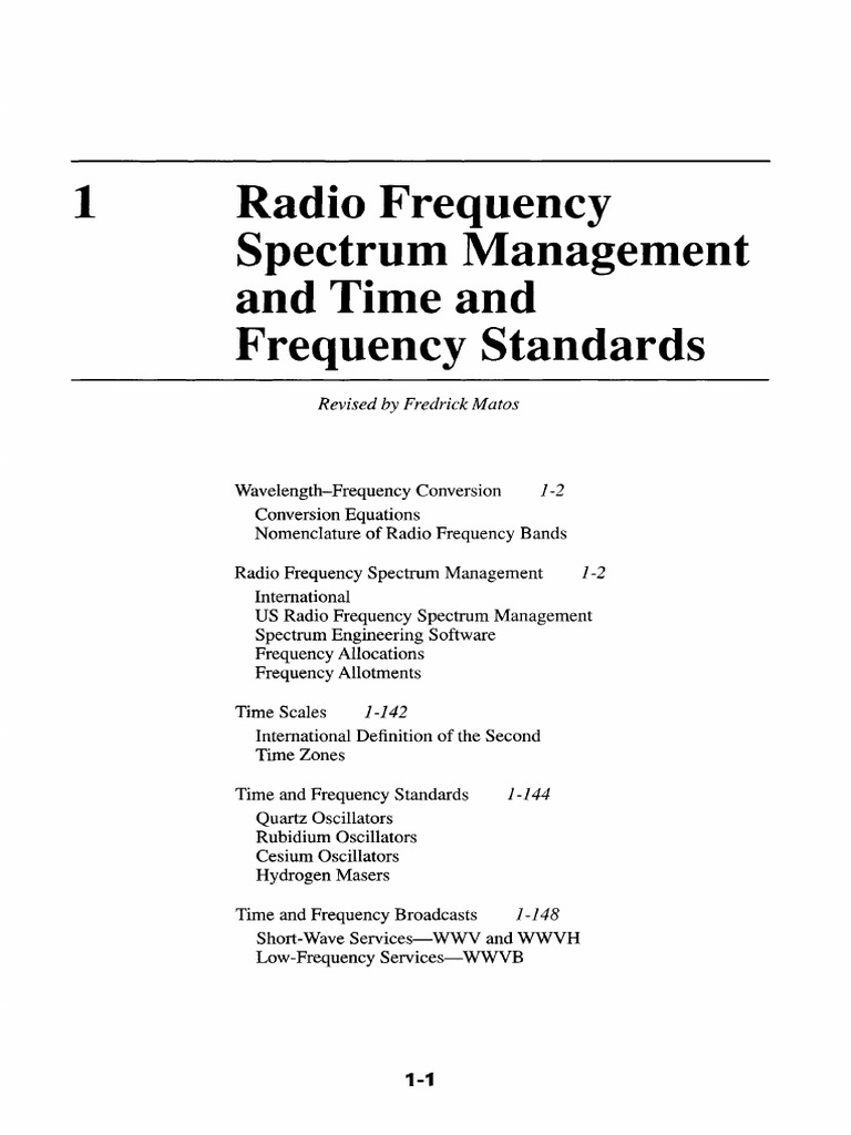 Radio Frequency Spectrum & Time Standards | PDF