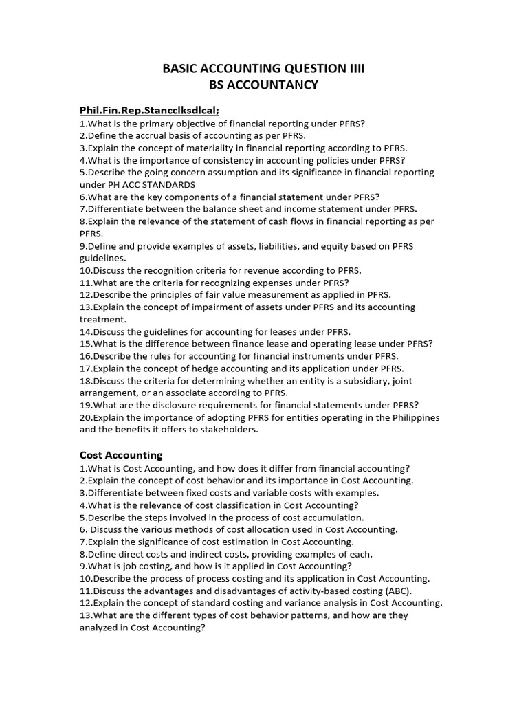 BASIC ACCOUNTING QUESTION 4 | PDF | Financial Statement | Cost Accounting