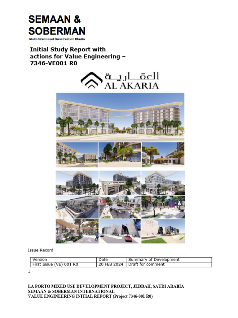 7346-VE001 R0 - Initial Study Report With Actions for Value Engineering ...