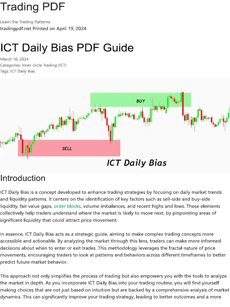 ICT Daily Bias | PDF ICT Daily Bias | PDF