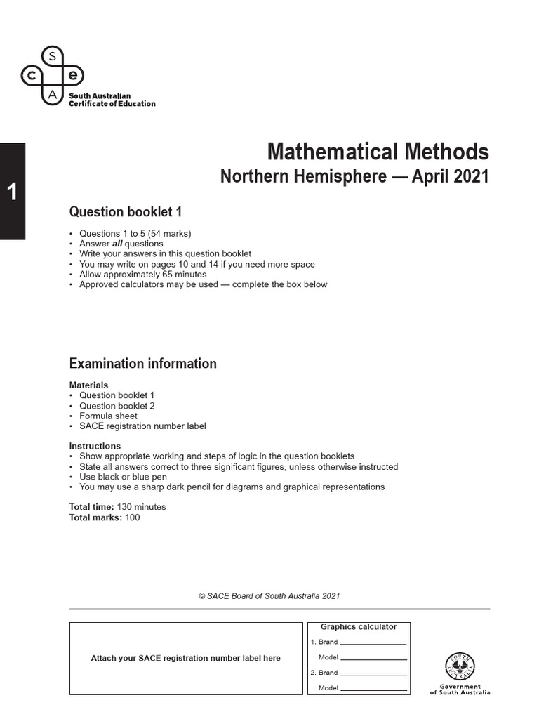 2021 NH MHS Examination Paper Bk1 | PDF | Probability Distribution | Normal Distribution