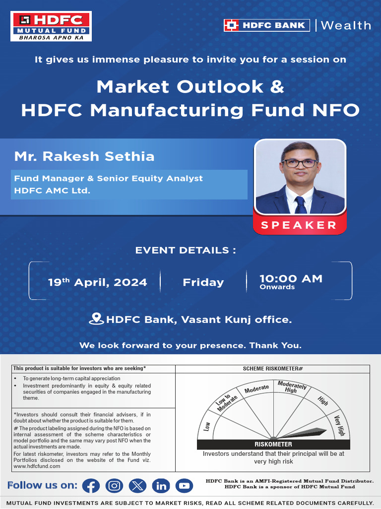 HDFC Manufacturing Fund NFO Invitation | PDF | Investing | Mutual Funds