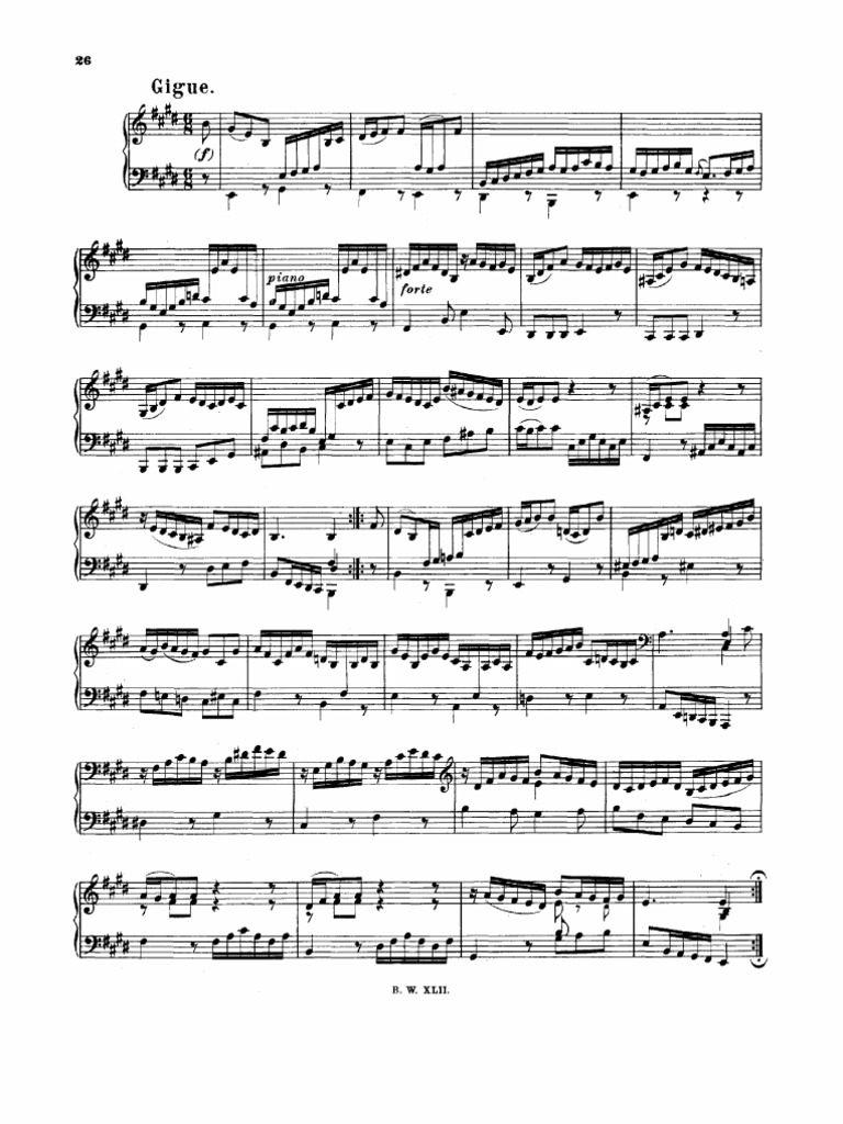 Gigue - Suite BWV 1006a (Bach) | PDF