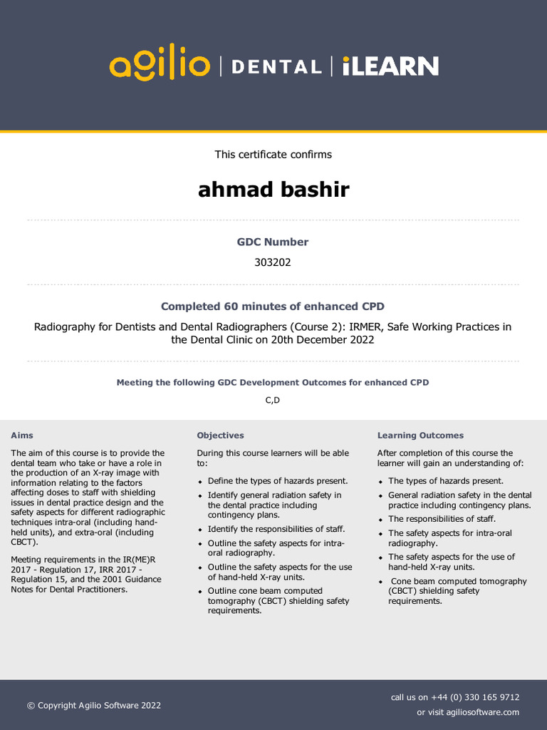Radiography for Dentists and Dental Radiographers (Course 2)_ IRMER ...