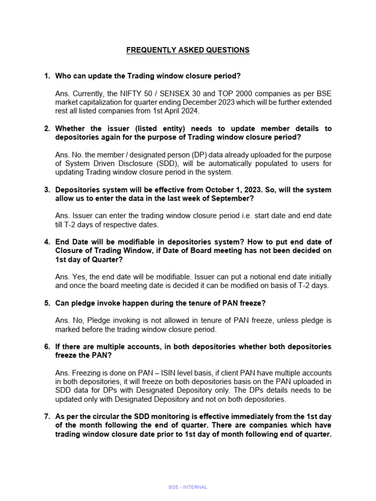 FAQ Compiled Final | PDF | Stocks | Securities (Finance)