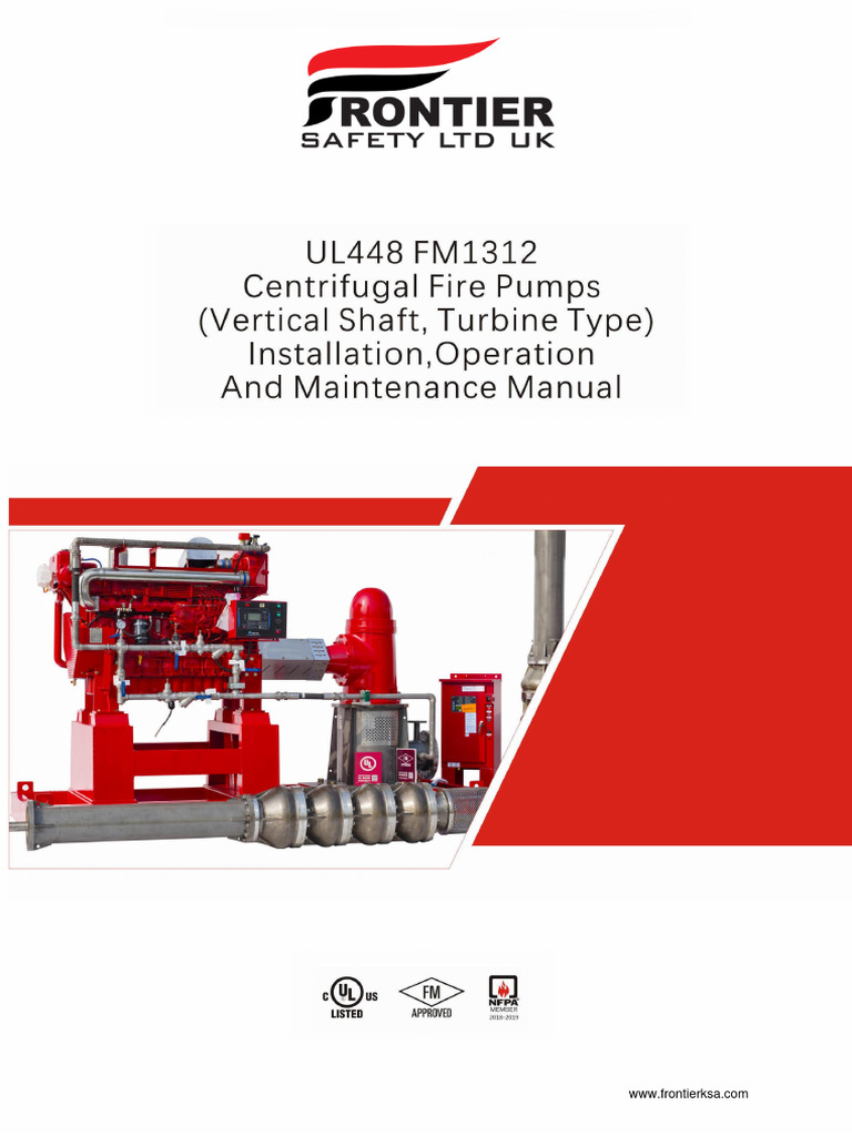 Frontier Fire Pumps - O&m Manual | PDF | Pump | Screw