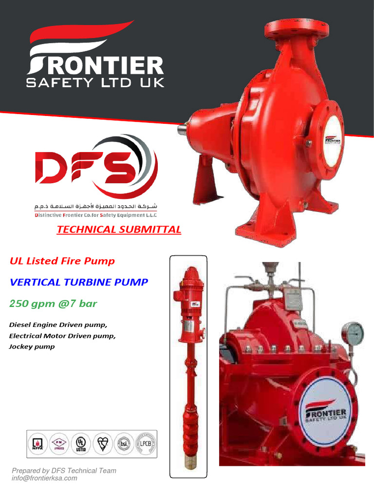 VTP Technical Submittal 250 GPM @7 Bar | PDF | Electric Motor | Diesel ...