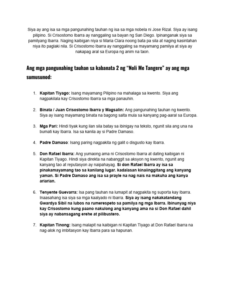 Noli Me Tangere (Kabanata - 2) Script | PDF