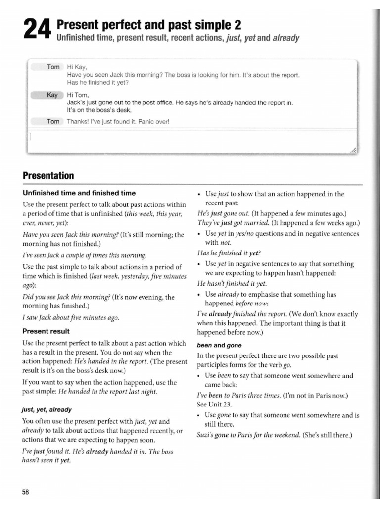 Present Perfect Vs Simple Past 2 | PDF