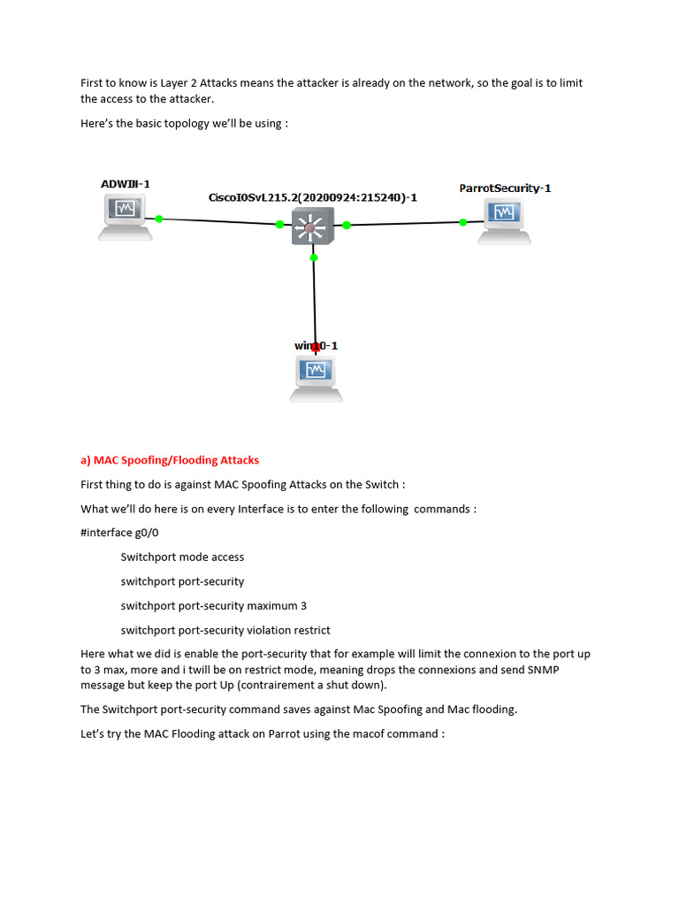 Network Security: Layer 2 Defense | PDF | Teaching Methods & Materials | Technology & Engineering