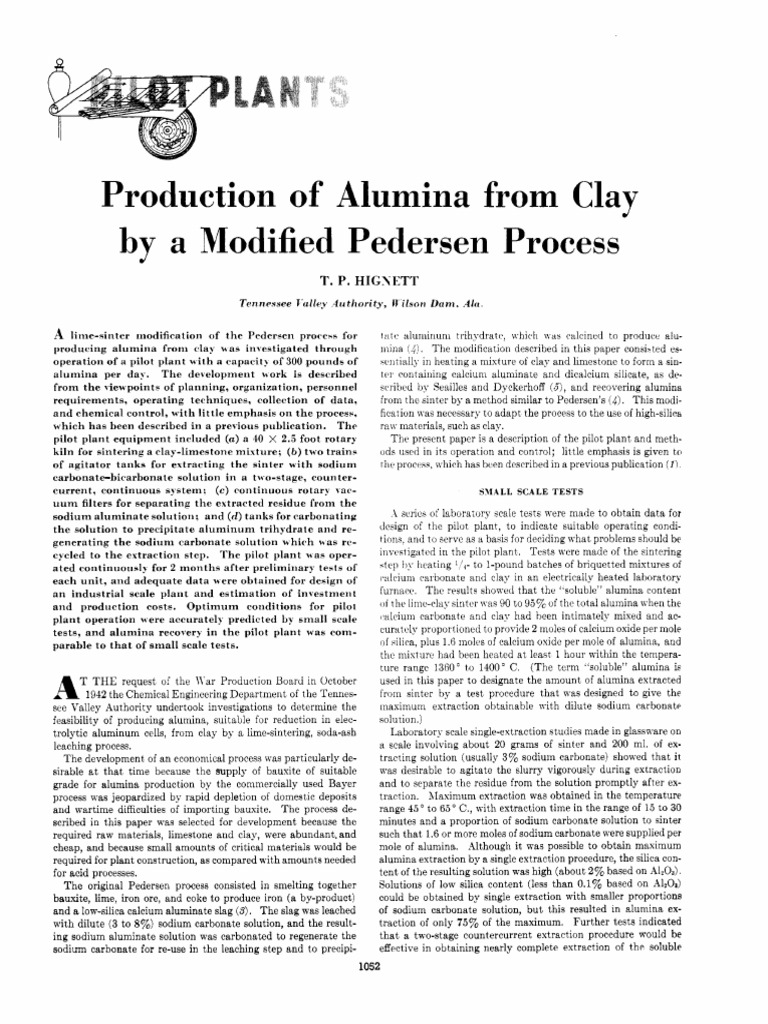 Alumina Production via Modified Pedersen Process | PDF | Filtration ...