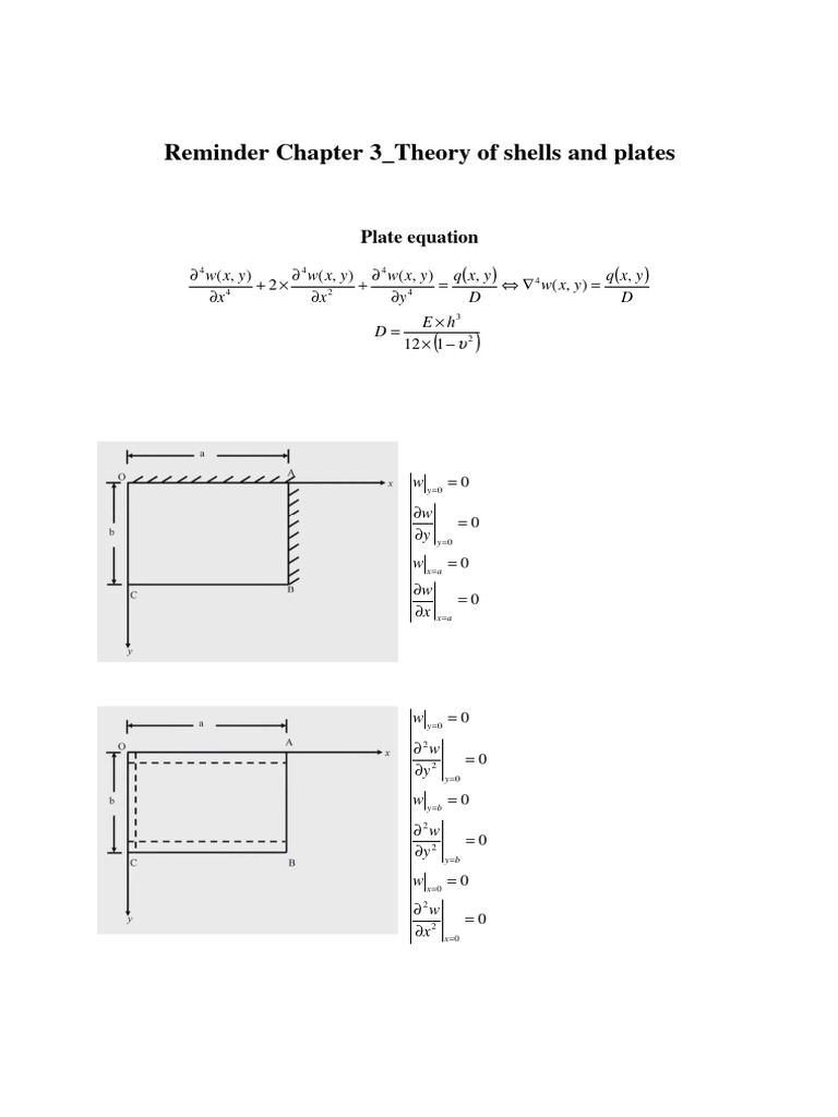 Reminder Chapter 3 - Theory of Shells and Plates | PDF | Teaching ...