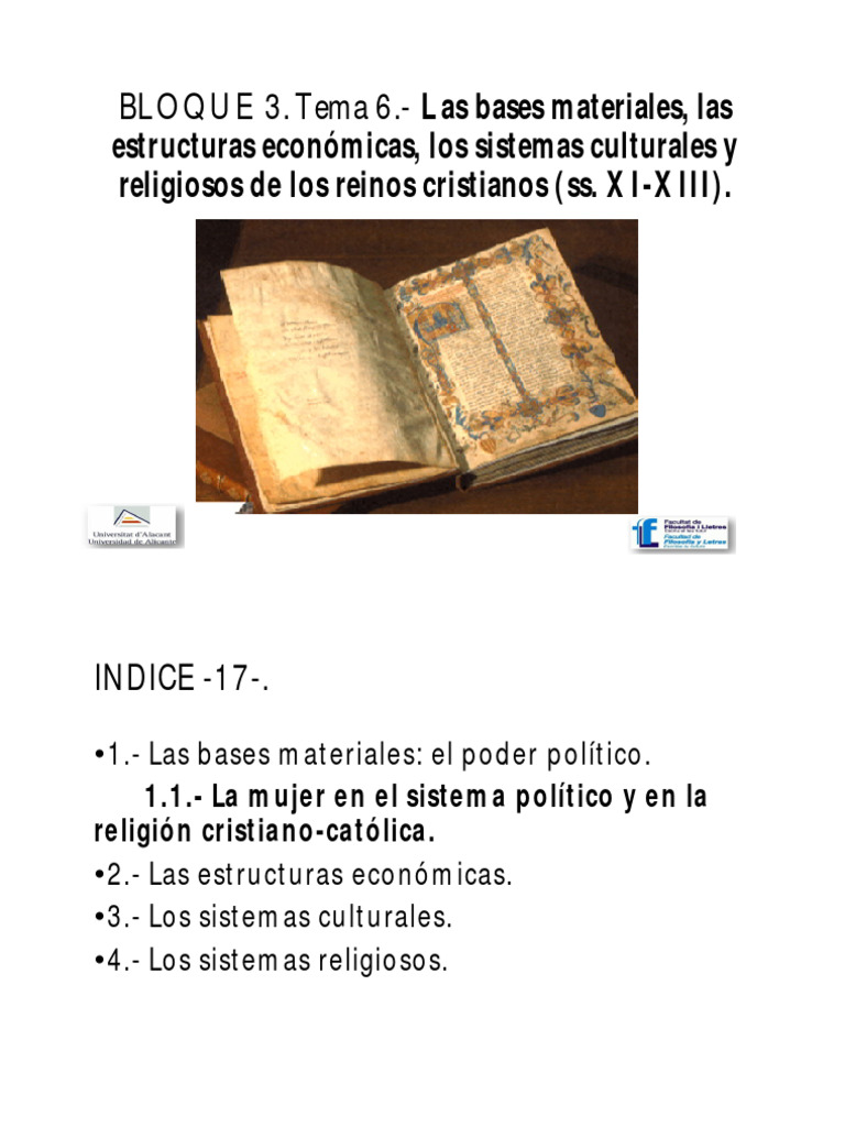06BLOQUE3 Tema6 Las Bases Materiales Económicas Culturales Religiosas XI-XIII | PDF | Edades ...