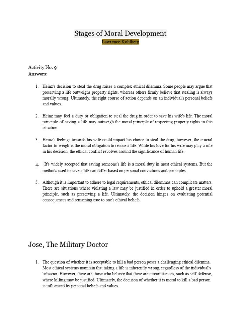 Stages of Moral Development | PDF | Social Psychology | Applied Philosophy