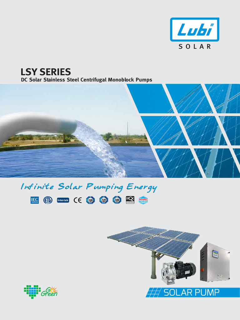 Lubi Solar Monoblock Pump Overview | PDF | Pump | Water