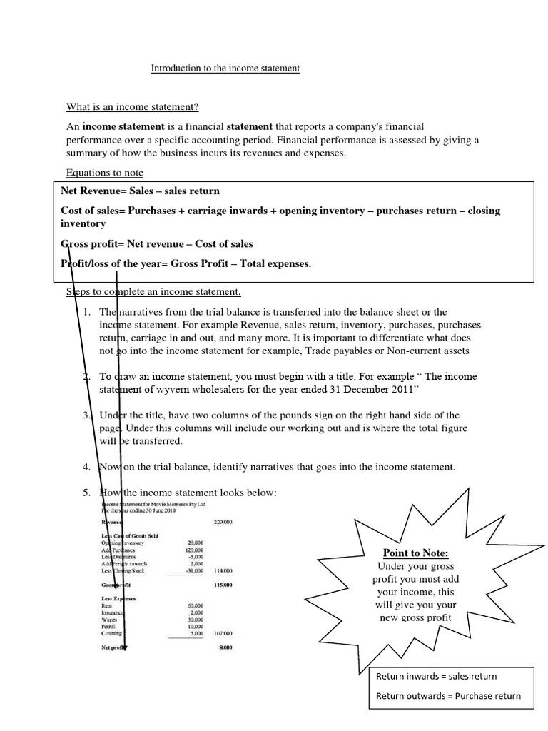 Introduction to the Income Statement | PDF | Income Statement | Revenue