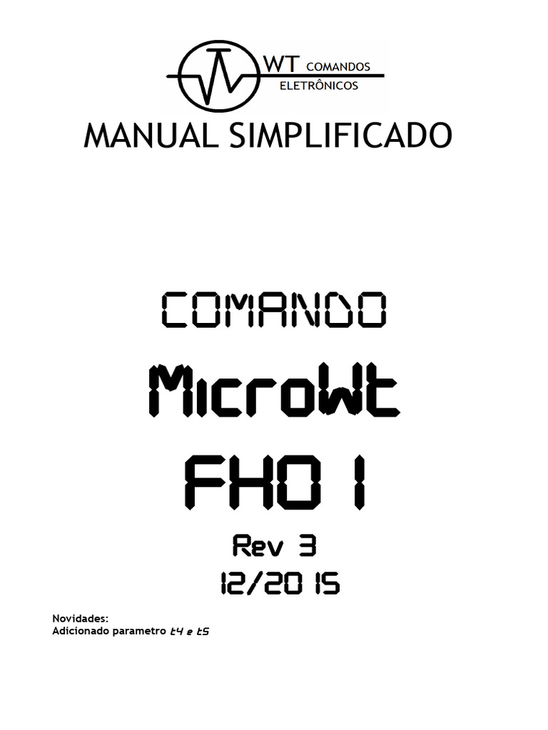 MANUAL - 20MICRO - 20WT - 20rev - 3 WT Comandos | Download grátis PDF ...