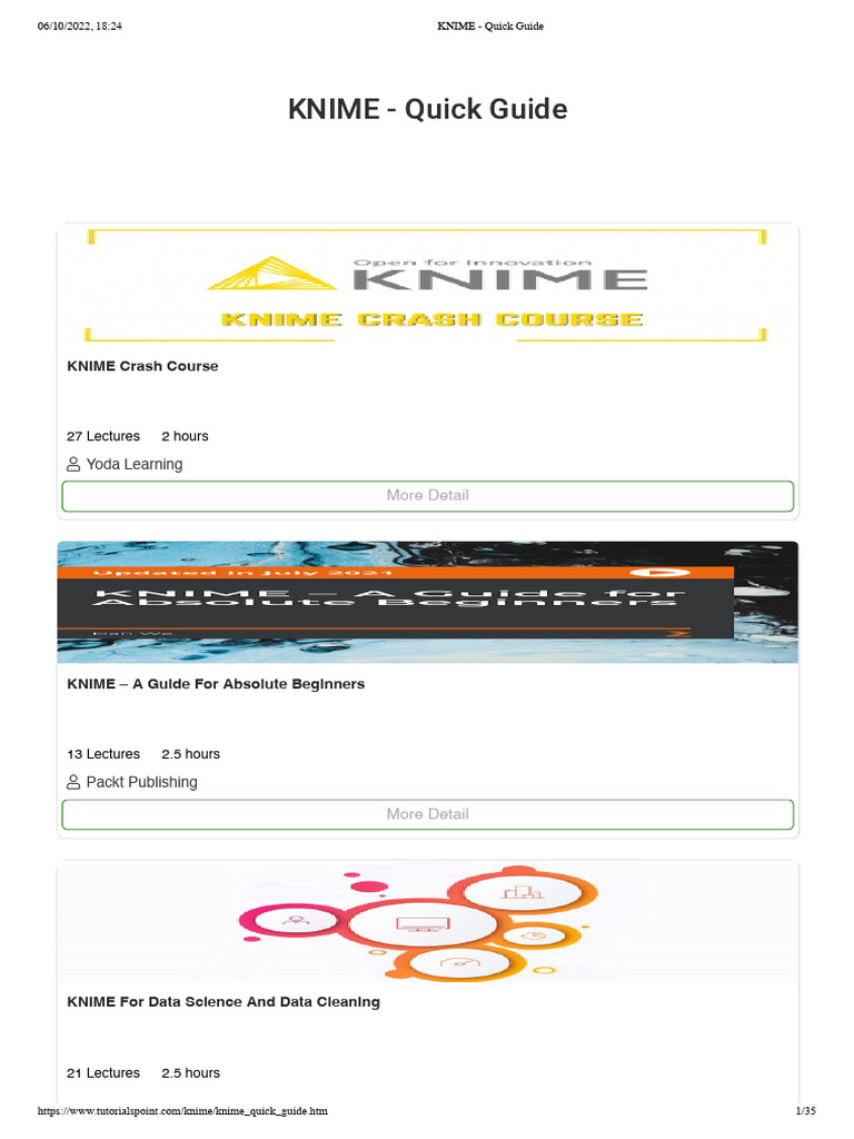 KNIME - Quick Guide | Download Free PDF | Cluster Analysis | Mac Os