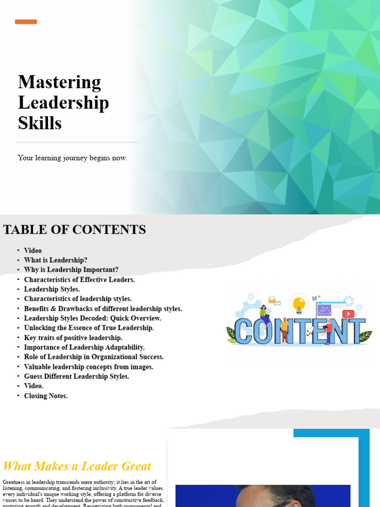 Mastering Leadership Skills | PDF | Leadership | Transformational ...