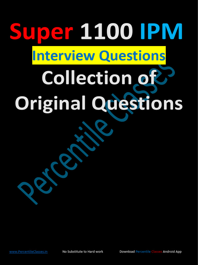 Super 1100 Original IIM IPM Interview Questions Percentile Classes | PDF | Logarithm | Equations