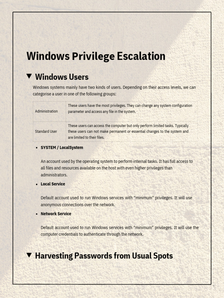 Windows Privilege Escalation | PDF | Windows Registry | Computer Architecture
