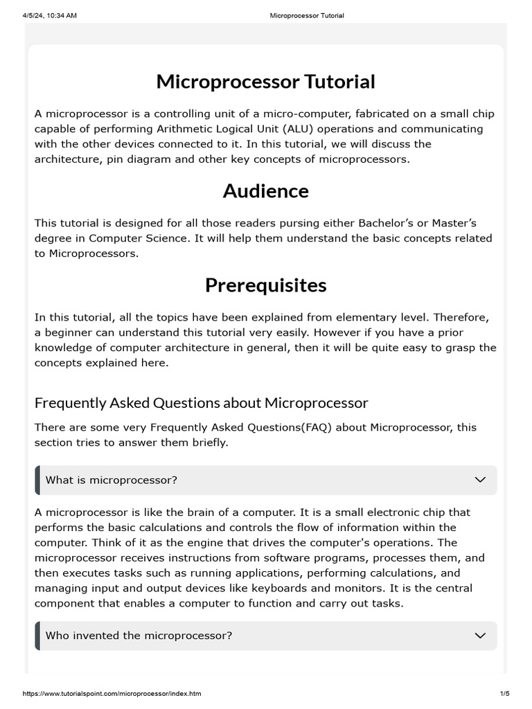 Microprocessor | PDF | Central Processing Unit | Microprocessor Microprocessor | PDF | Central Processing Unit | Microprocessor