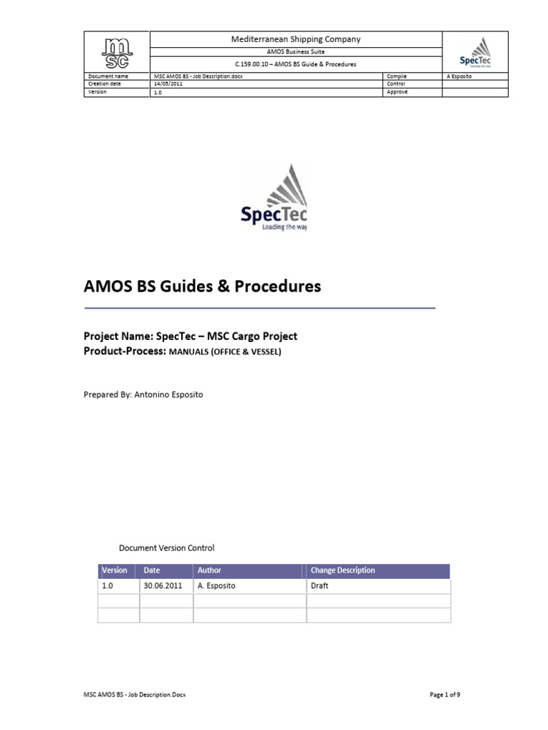 MSC AMOS BS - Job Description | PDF | Software | Computing