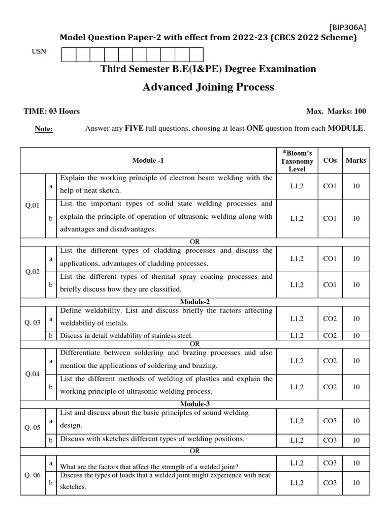 BIP306A Model QP SET-2 | PDF | Welding | Construction