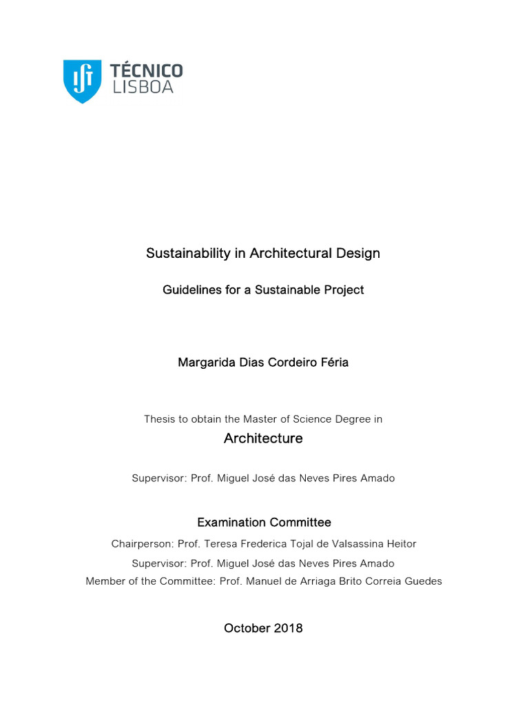 Sustainability in Architectural Design. Guidelines For A Sustainable ...
