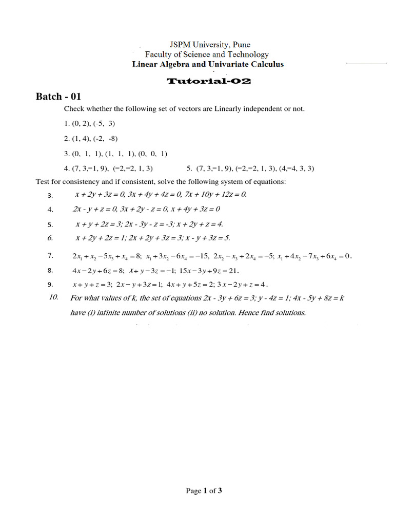 Lauc Tutorial-2 | Download Free PDF | Matrix (Mathematics) | Abstract ...