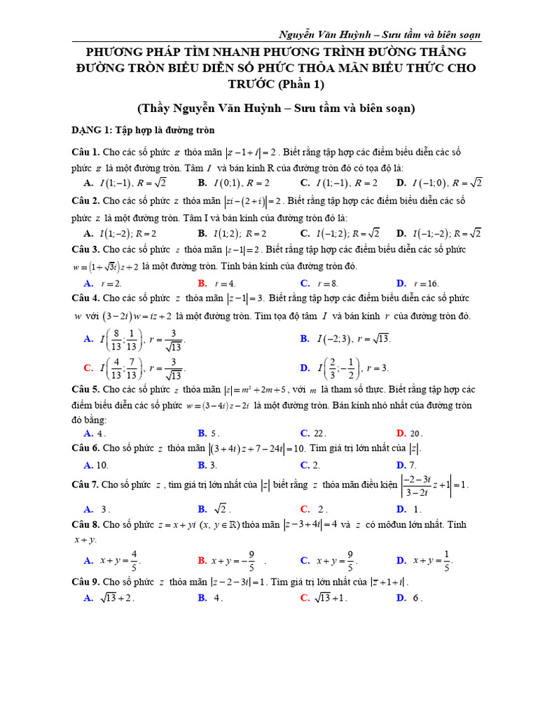 So Phuc Tap Hop DG Thang ĐG Tron - VD3 | PDF