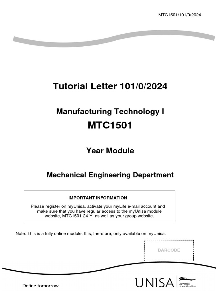 MTC 1501 Tutorial Letter | PDF | Turnitin | Libraries