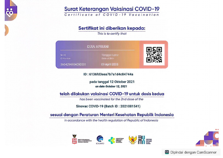 Sertifikat Vaksin 2 | PDF