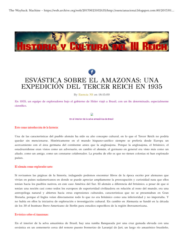 Expedición Nazi en el Amazonas 1935 | PDF | Adolf Hitler | Alemania nazi