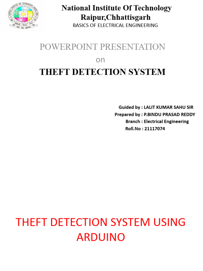 Powerpoint Presentation On: Theft Detection System | PDF | Electrical ...