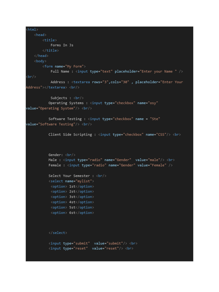 Java Script Form For New Student Admission | PDF