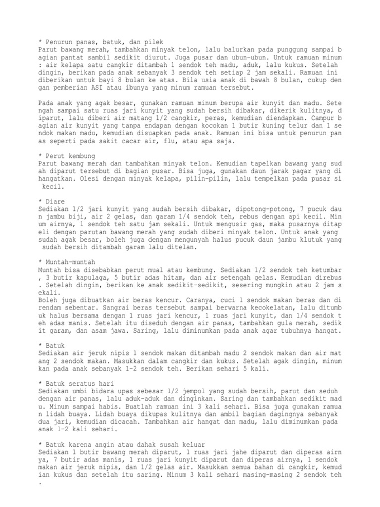 Ramuan Tradisional | PDF | Memasak, Makanan, & Anggur