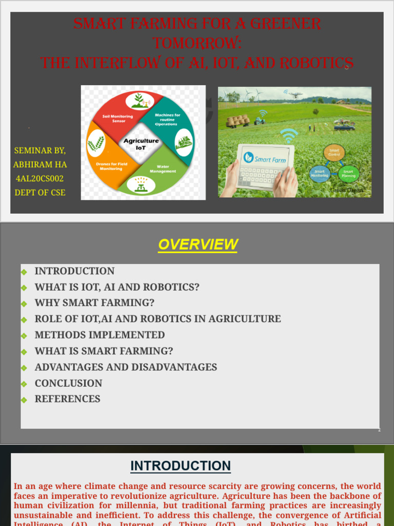 Smart Farming: AI, IoT & Robotics Integration | PDF | Agriculture ...