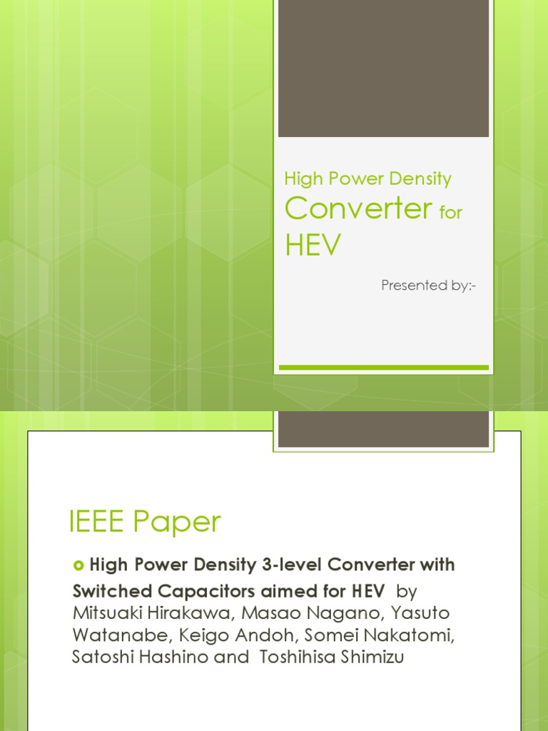 Converter HEV: High Power Density For | PDF | Direct Current | Capacitor