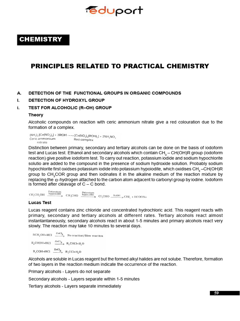Principles Related To Practical Chemistry | PDF | Aldehyde | Amine