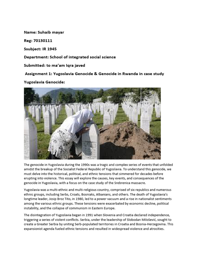 Genocide Case Studies: Yugoslavia & Rwanda | PDF | Rwandan Genocide ...