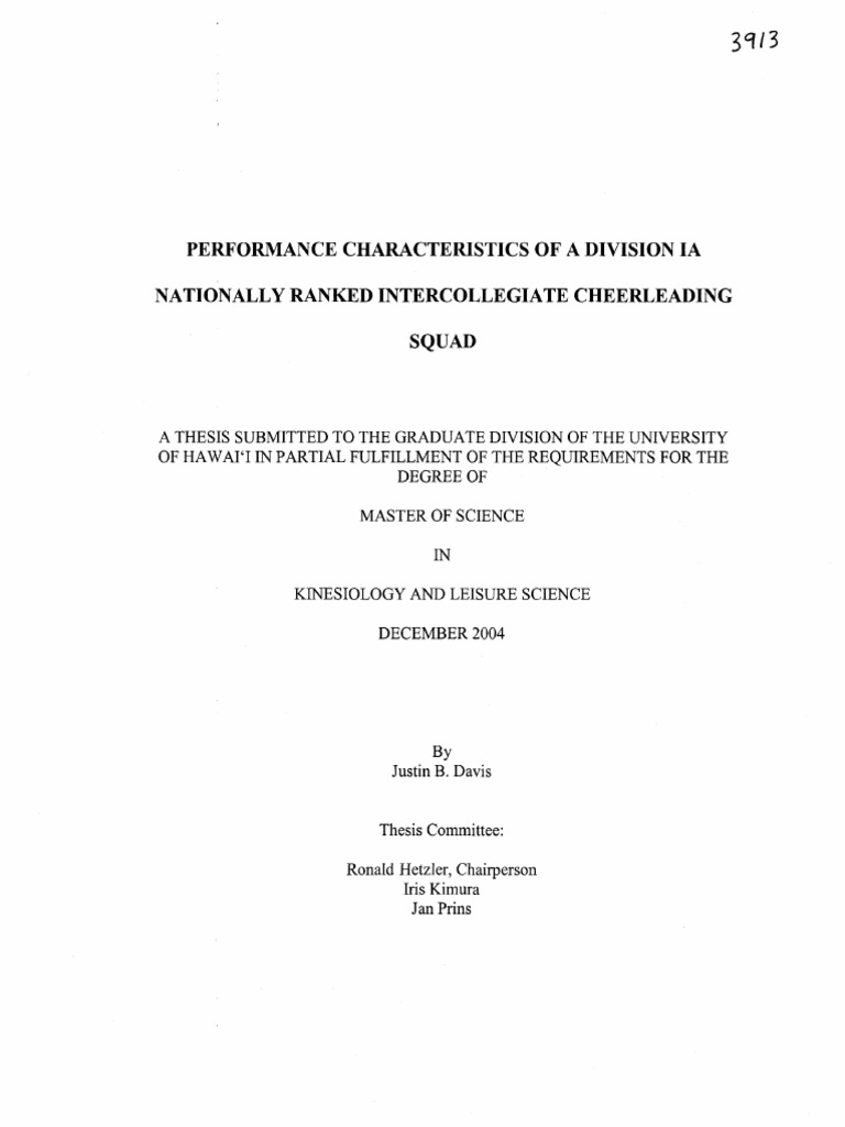 15 Performance Characteristics Ofa Division 1A Nationally Ranked ...