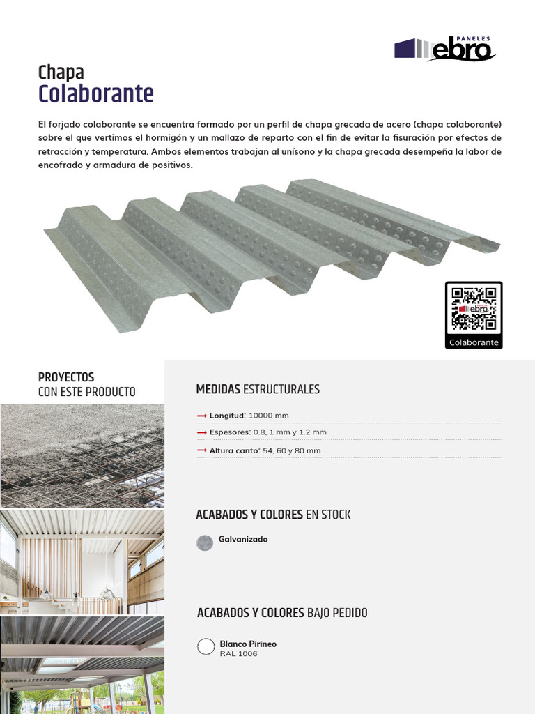 Descarga Chapa Colaborante 80 Ficha Tecnica | PDF | Hormigón ...