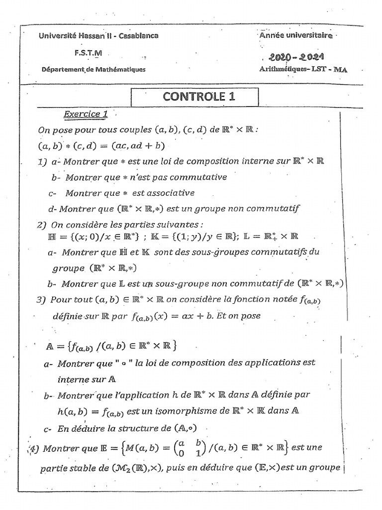 Contrôle Corrigé - 2020'21 | PDF