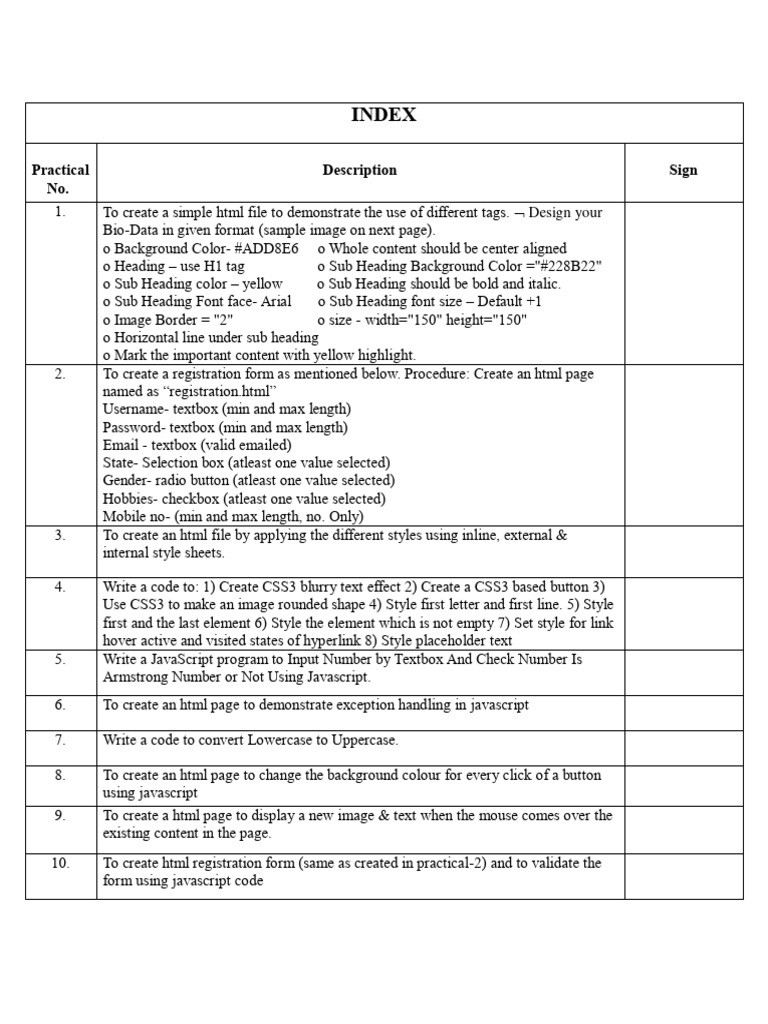 Web Technology Practicals | PDF | Html | Hyperlink