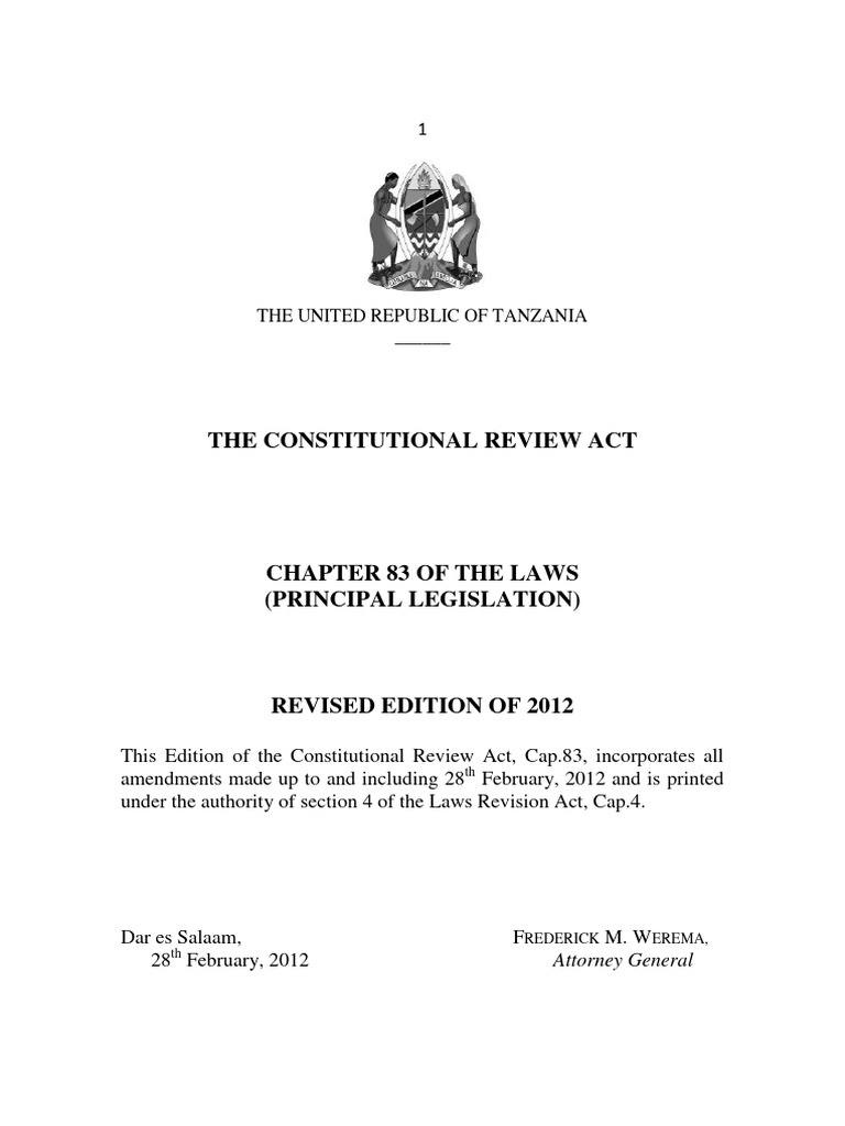 Constitution Review Act 2011 | PDF | Oath Of Office | Constitution