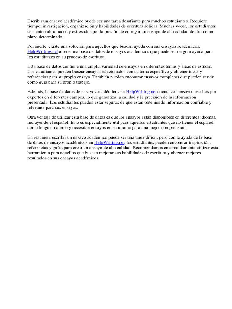 Base de Datos de Ensayos Académicos | PDF | Bases de datos | Ensayos