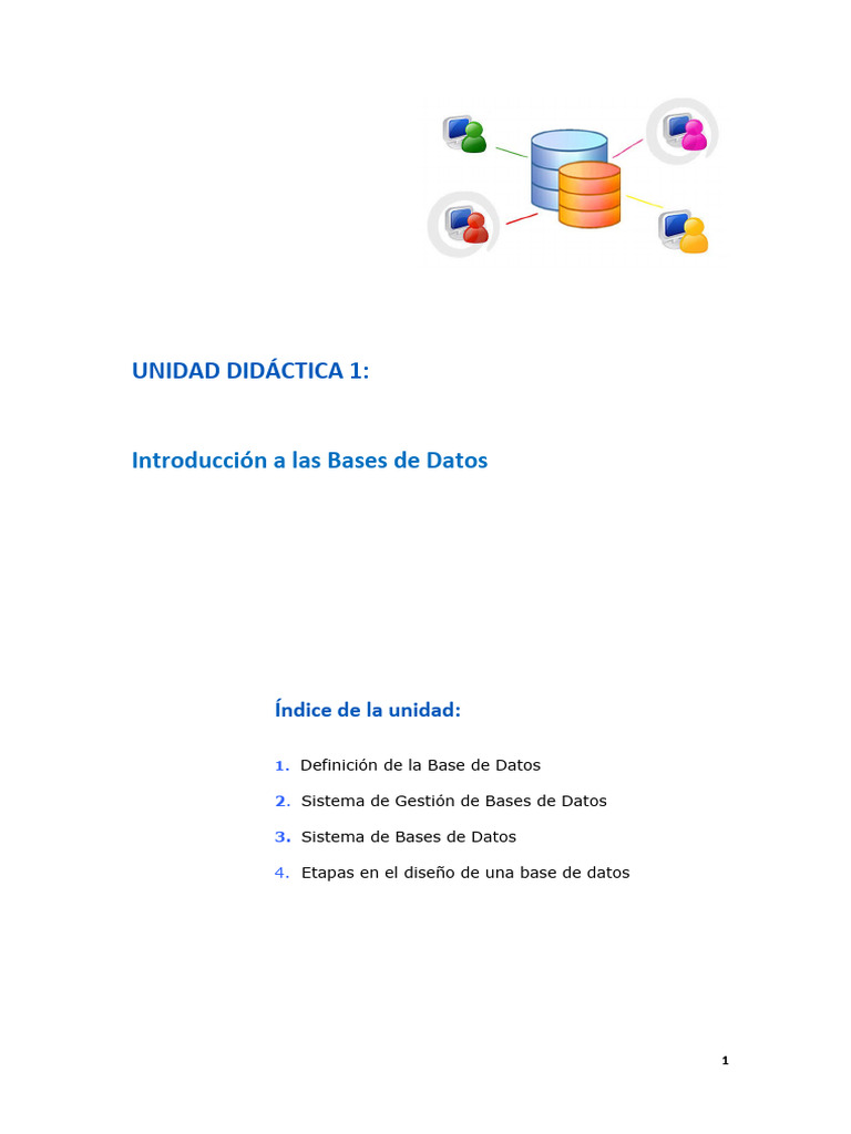 Unidad 1 BD. Introducción A Las Bases de Datos | PDF | Bases de datos | Base de datos relacional