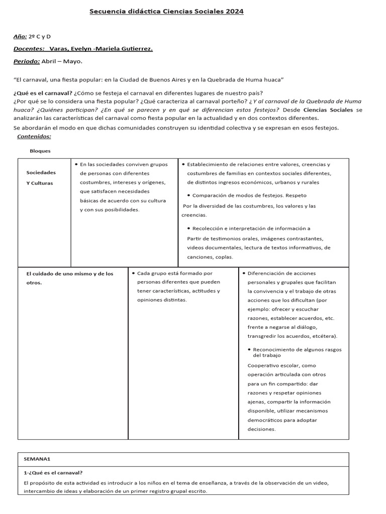 Canciones Populares 2C-D 2024 | PDF | Carnaval | Buenos Aires